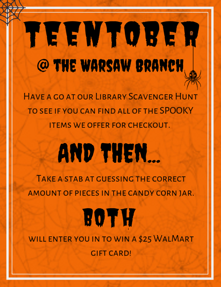 Warsaw TeenTober Event – Boonslick Regional Library